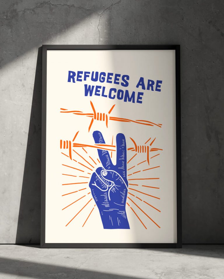 Refugees Are Welcome Poster | ALLRIOT Political Art Prints